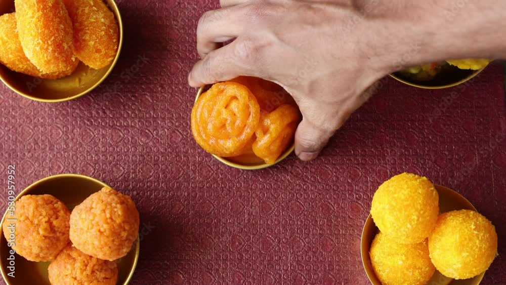 Diwali sweets Mango chum chum barfi petha Laddu Jalebi peda Indian ...