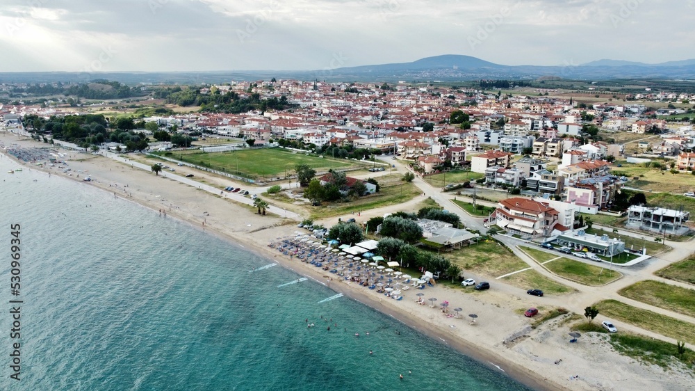 Nea Flogita - Chalkidiki von oben ภาพถ่ายสต็อก | Adobe Stock