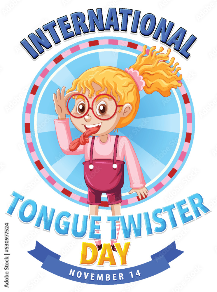 International tongue twister day logo design Stock Vector | Adobe Stock