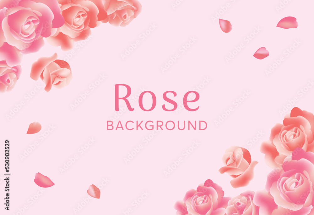 Realistic rose background design Stock Vector | Adobe Stock