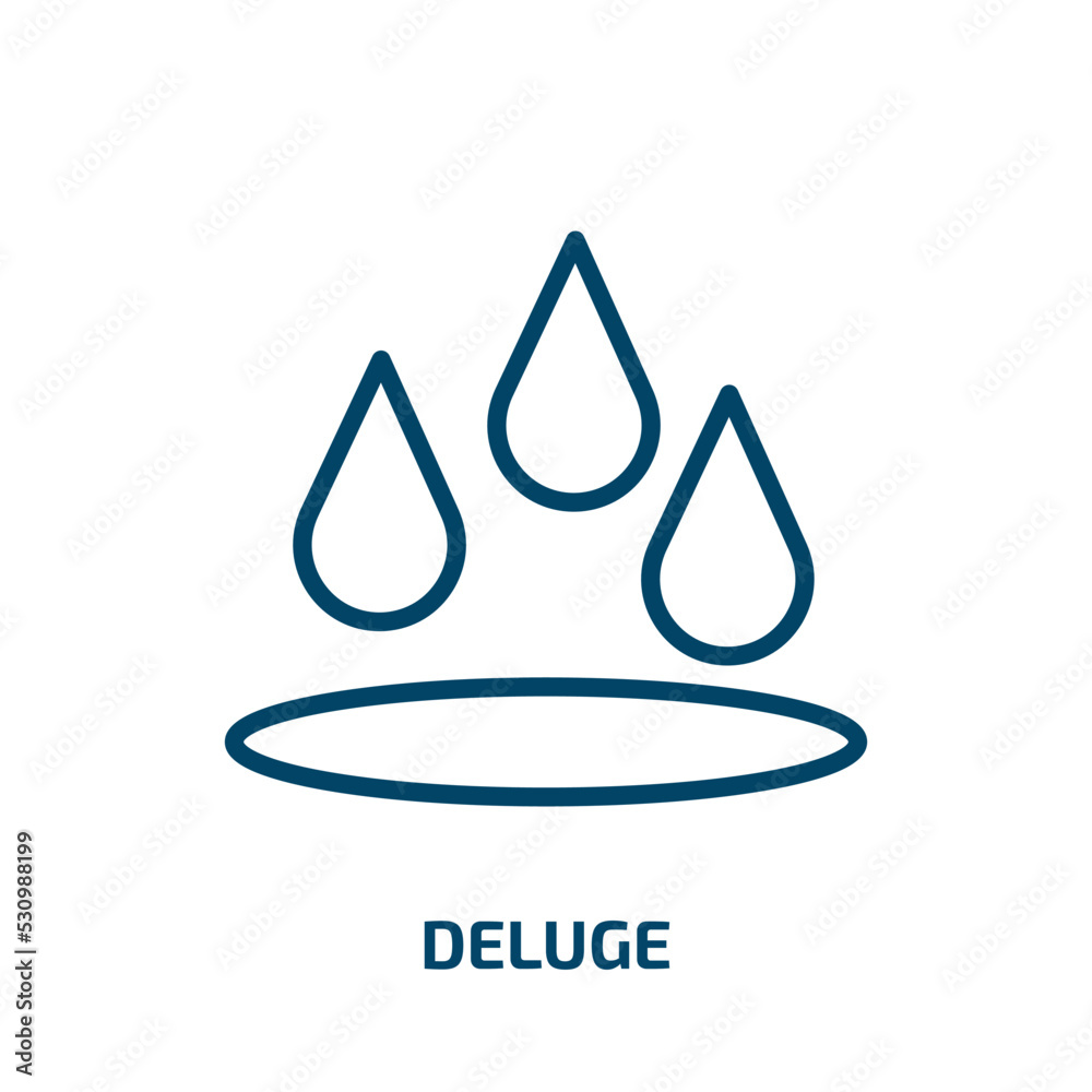 deluge icon from weather collection. Thin linear deluge, weather, water ...