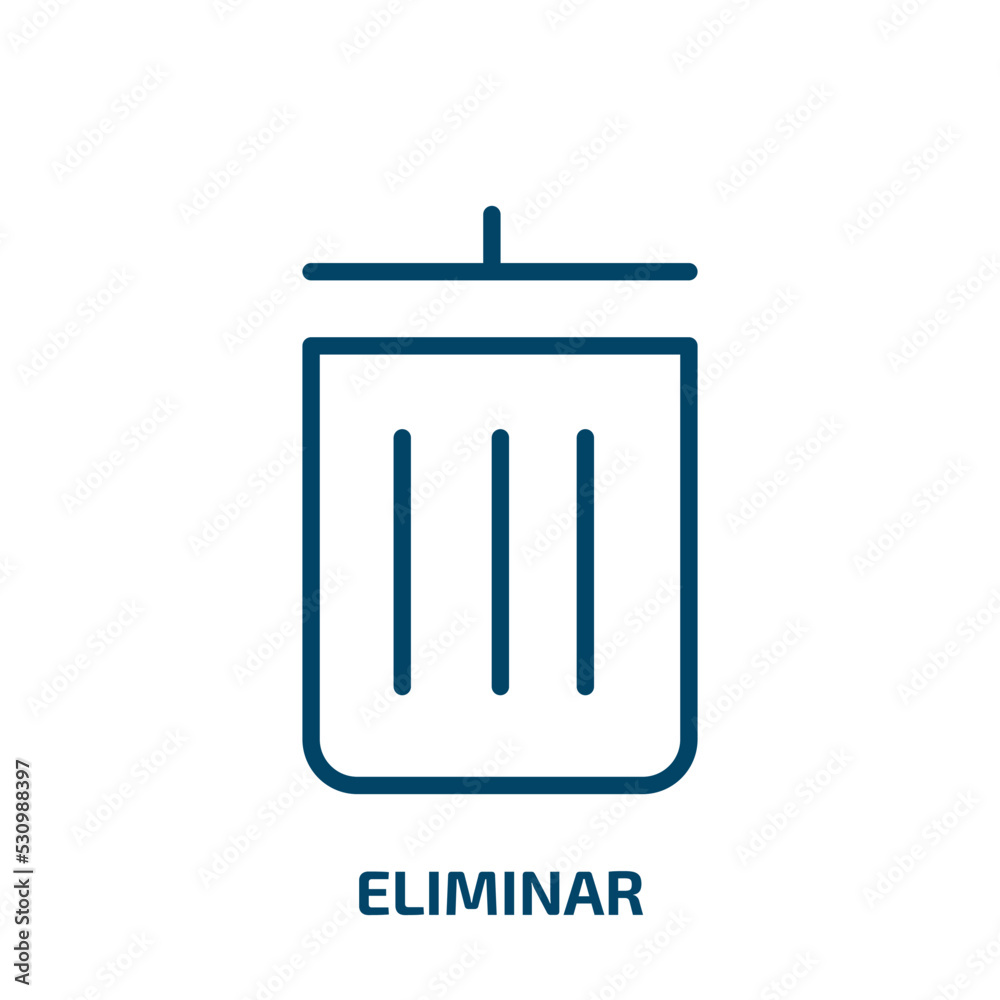eliminar icon from user interface collection. Thin linear eliminar ...