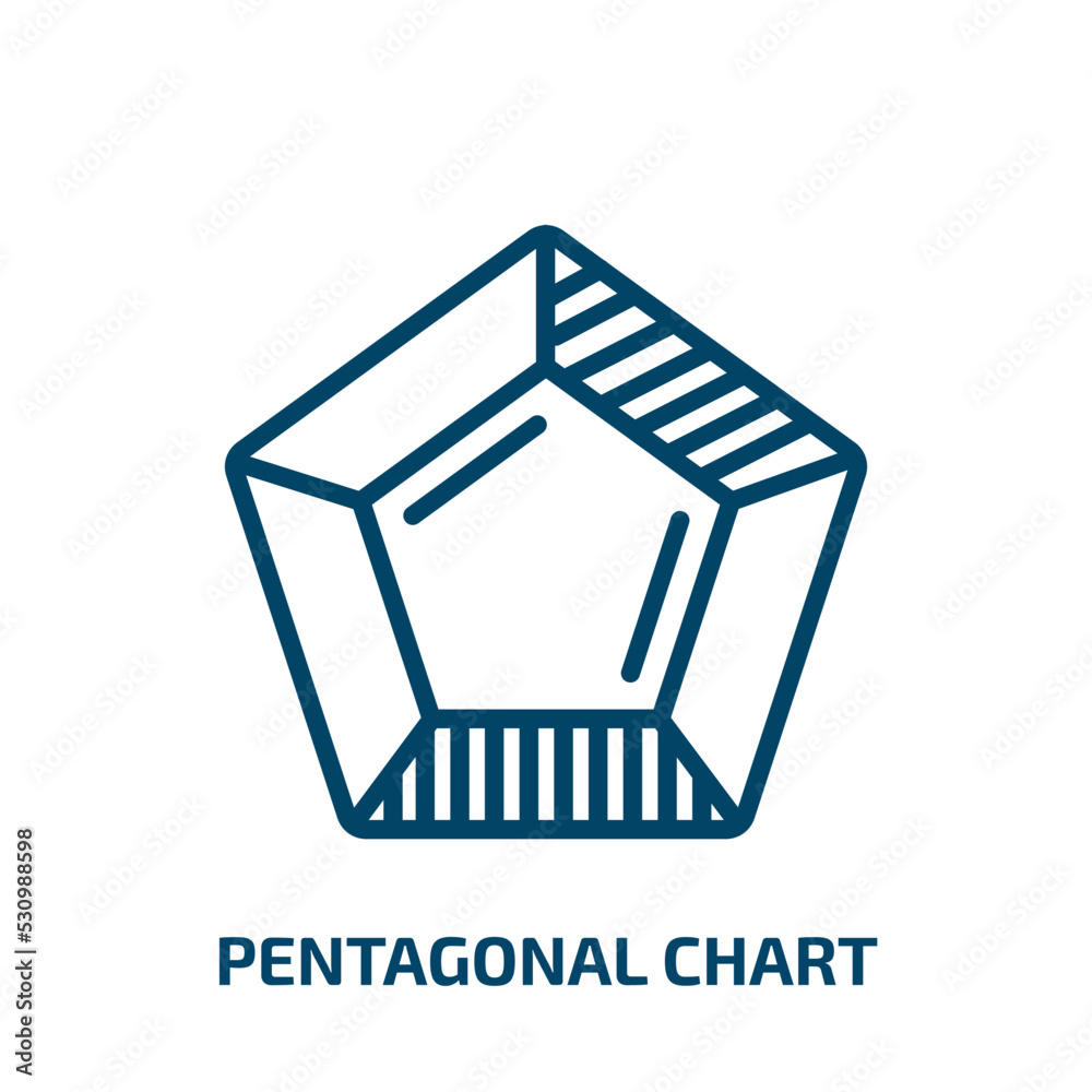 pentagonal chart icon from user interface collection. Thin linear ...