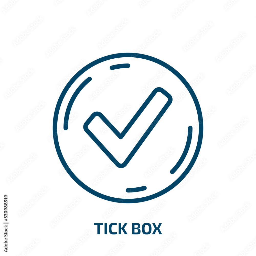 tick box icon from user interface collection. Thin linear tick box, box, checkmark outline icon ...