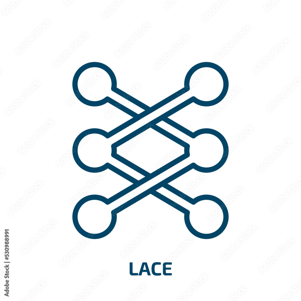 lace icon from user interface collection. Thin linear lace, collection ...