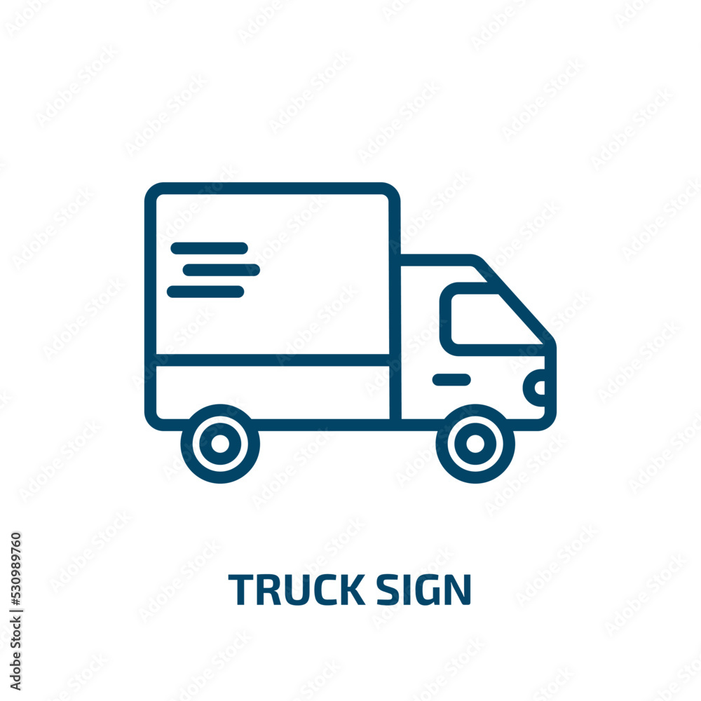 truck sign icon from traffic signs collection. Thin linear truck sign ...