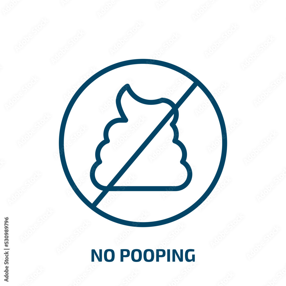 no pooping icon from traffic signs collection. Thin linear no pooping ...