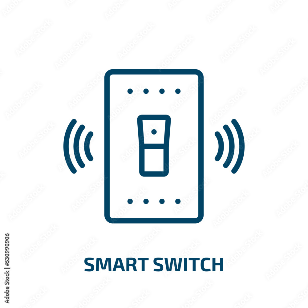 smart switch icon from smart home collection. Thin linear smart switch ...