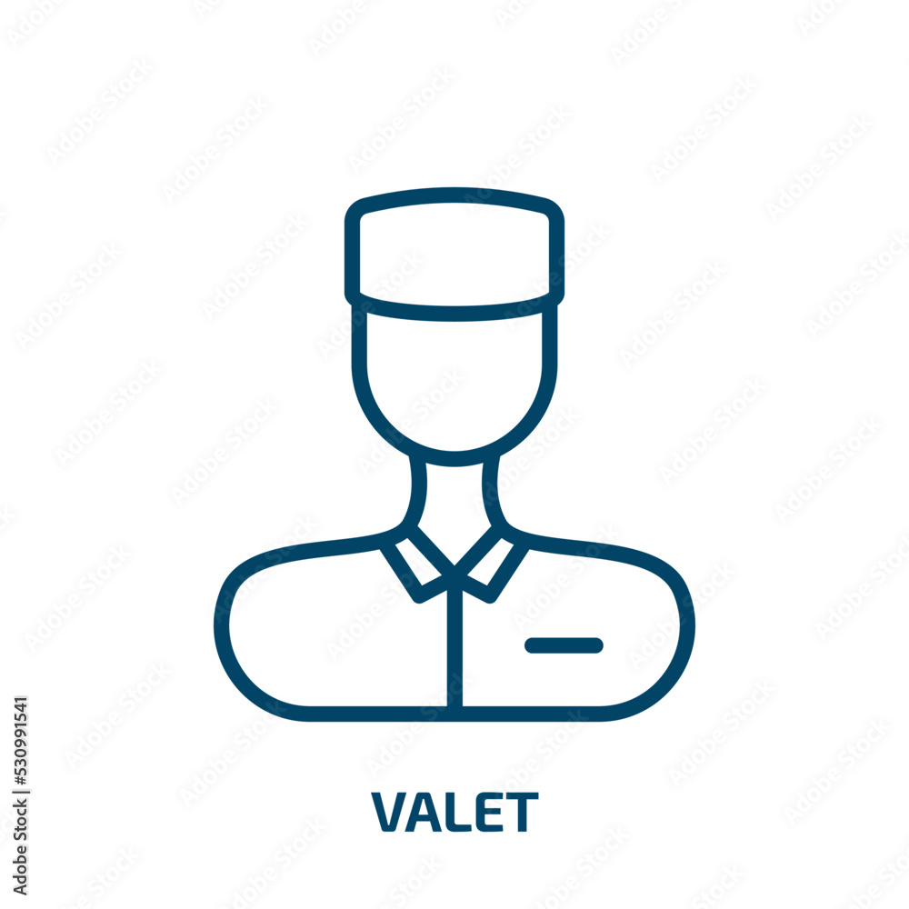 valet icon from hotel and restaurant collection. Thin linear valet, car ...