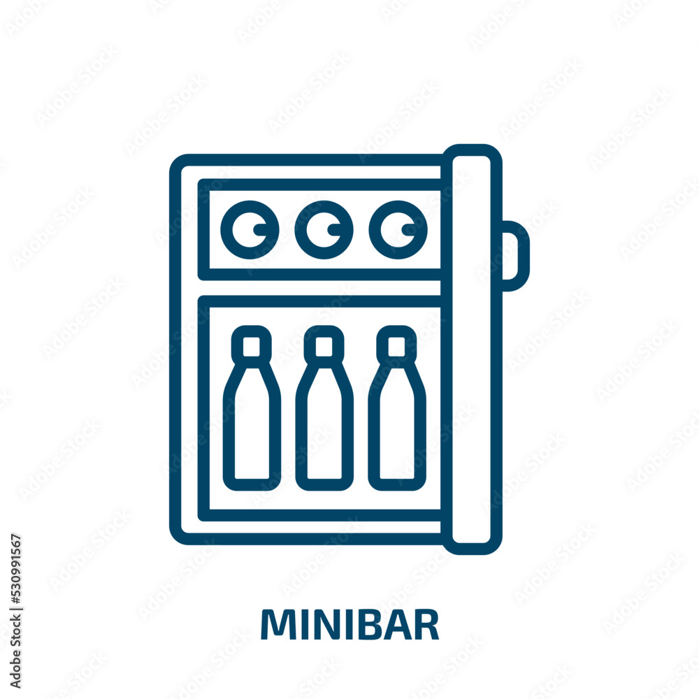 minibar icon from hotel and restaurant collection. Thin linear minibar ...