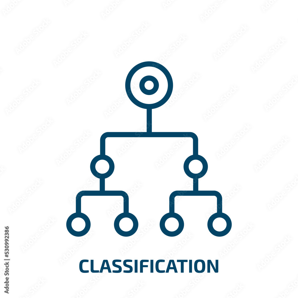 Classification Icon From General Collection Thin Linear Classification 