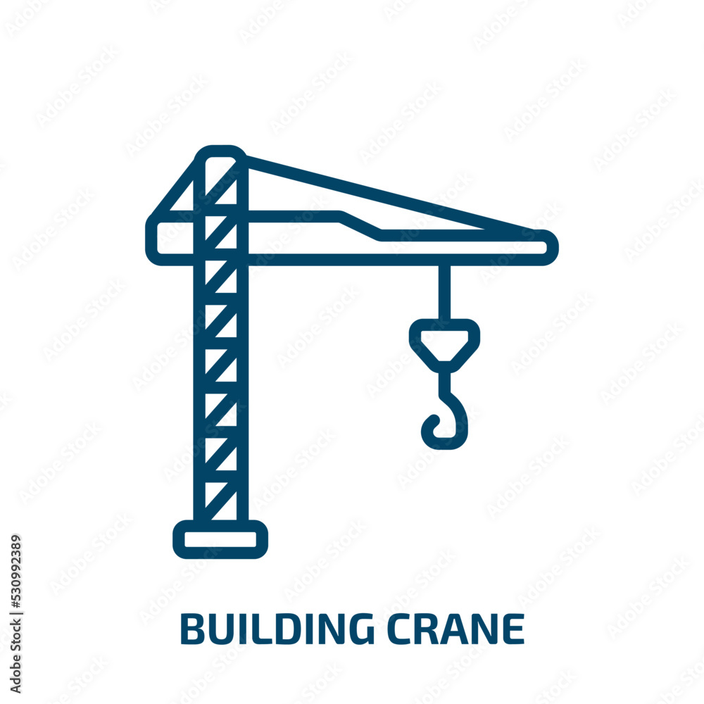 building crane icon from general collection. Thin linear building crane ...