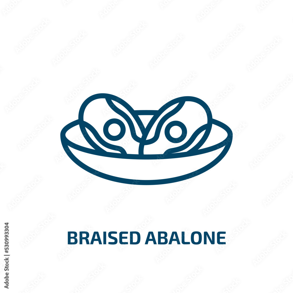 braised abalone icon from food and restaurant collection. Thin linear ...