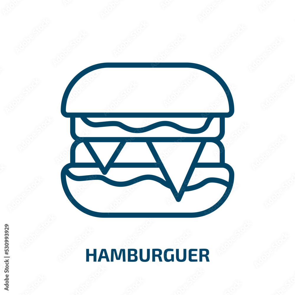 hamburguer icon from food collection. Thin linear hamburguer, snack ...