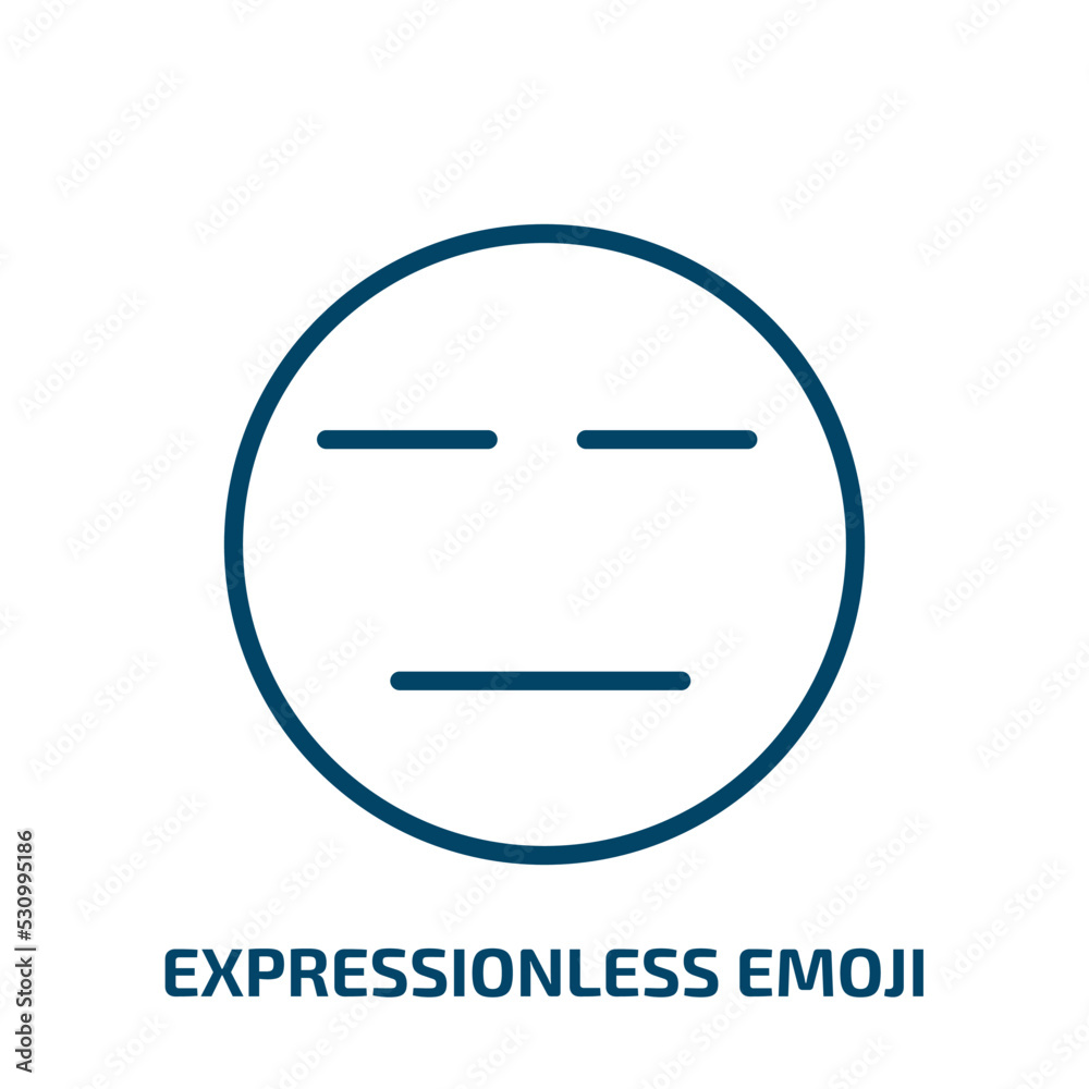 expressionless emoji icon from emoji collection. Thin linear ...