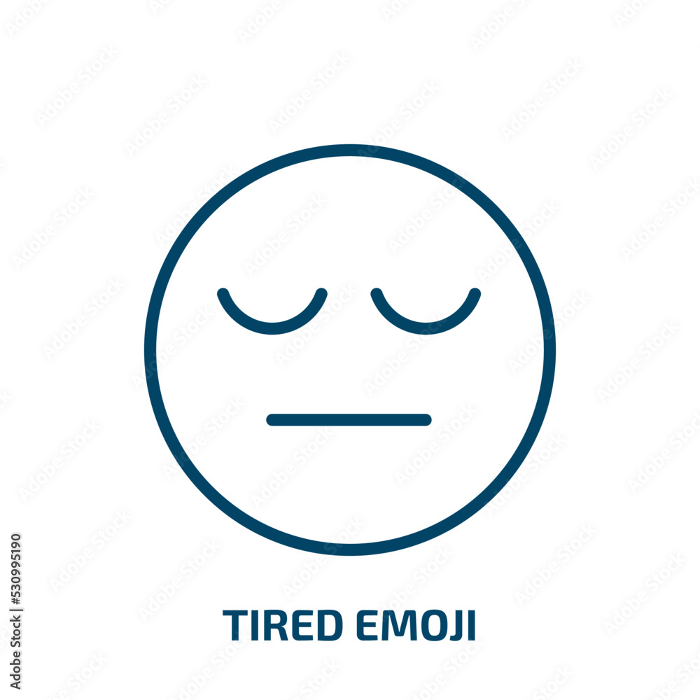 tired emoji icon from emoji collection. Thin linear tired emoji ...