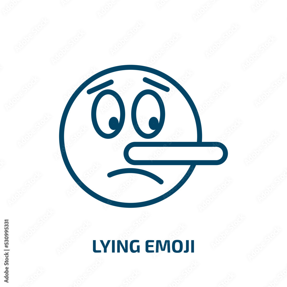 lying emoji icon from emoji collection. Thin linear lying emoji, lie ...