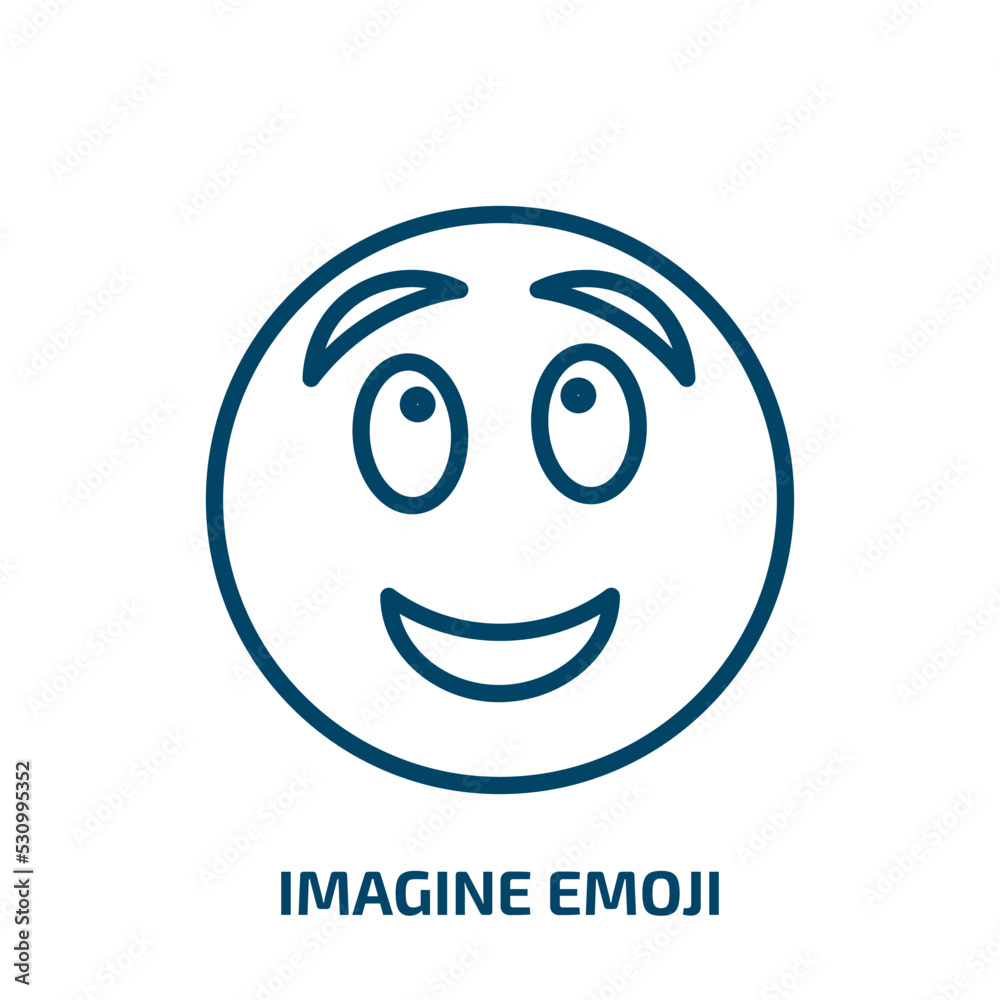 imagine emoji icon from emoji collection. Thin linear imagine emoji ...