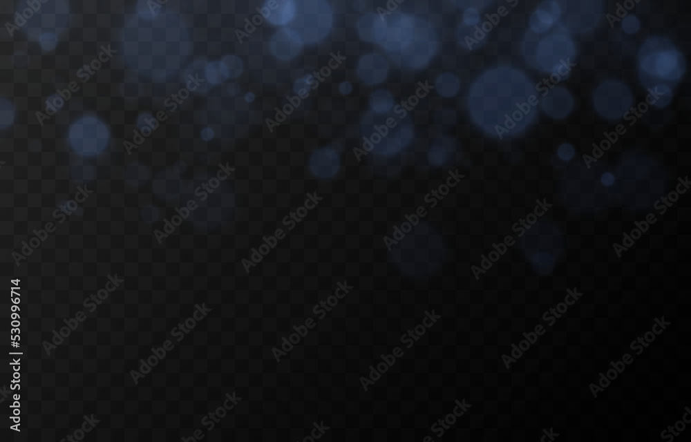 Vector blue bokeh on an isolated transparent background. Magic Blur PNG ...