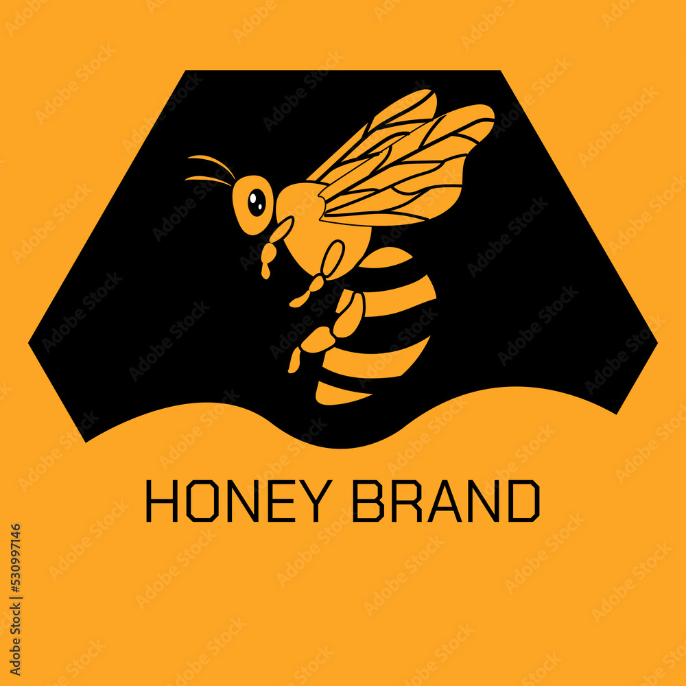 Vector logo for a honey shop. Bee logo vector. Design illustration with ...