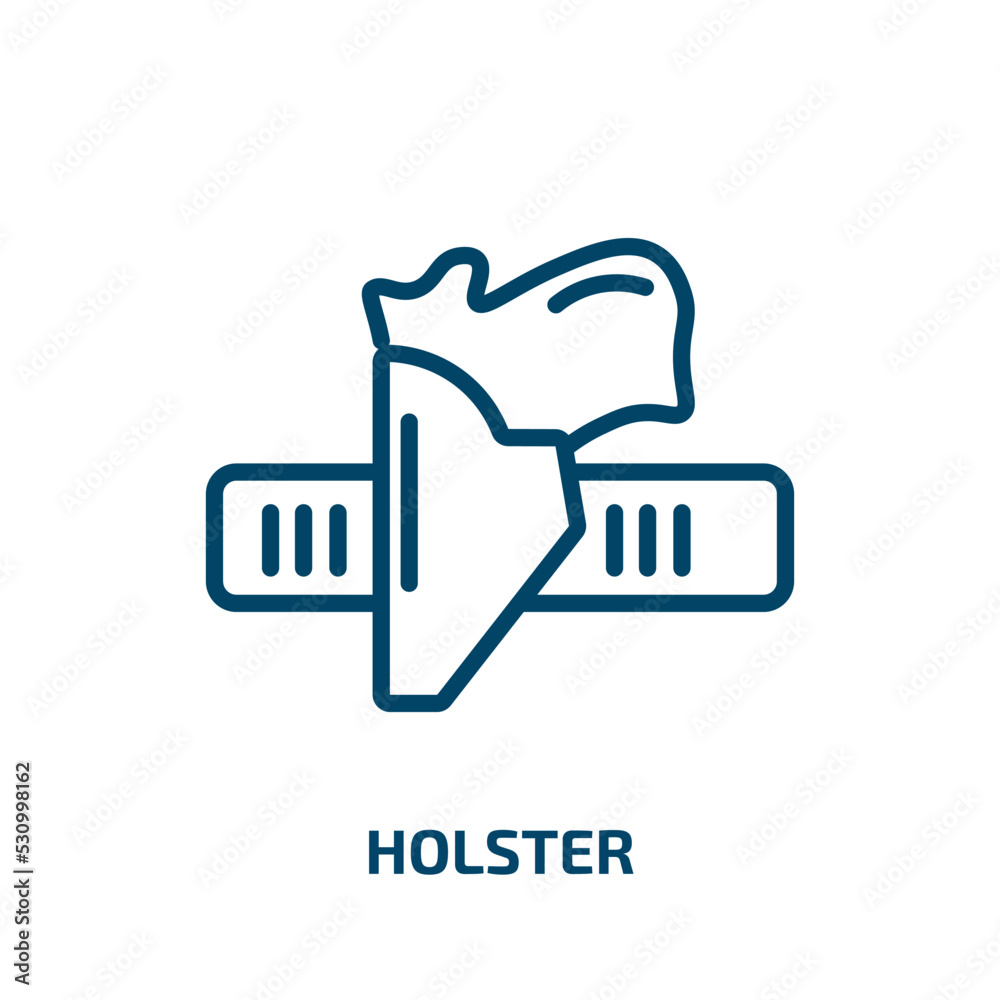 holster icon from desert collection. Thin linear holster, gun, weapon ...