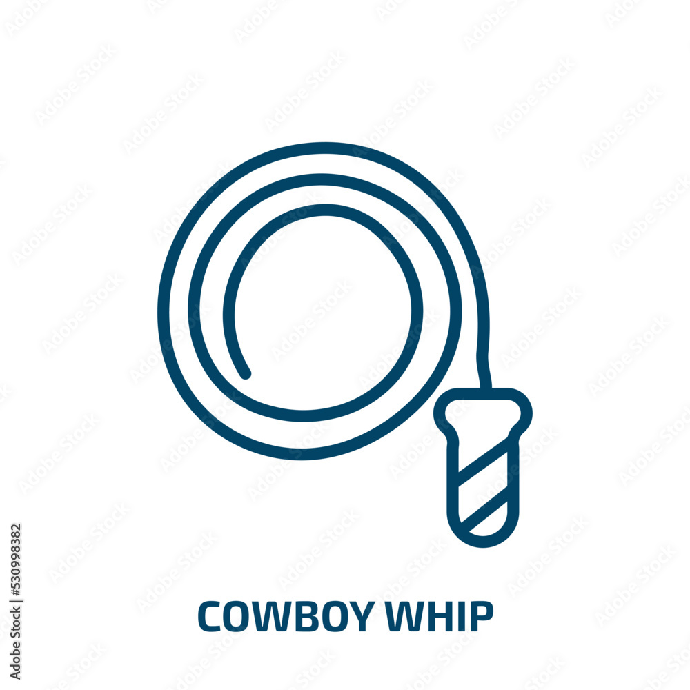 cowboy whip icon from desert collection. Thin linear cowboy whip, whip ...