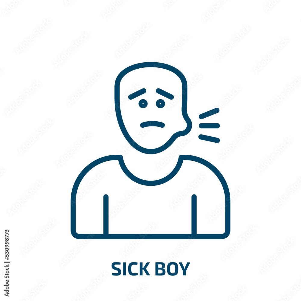 sick boy icon from dentist collection. Thin linear sick boy, boy ...