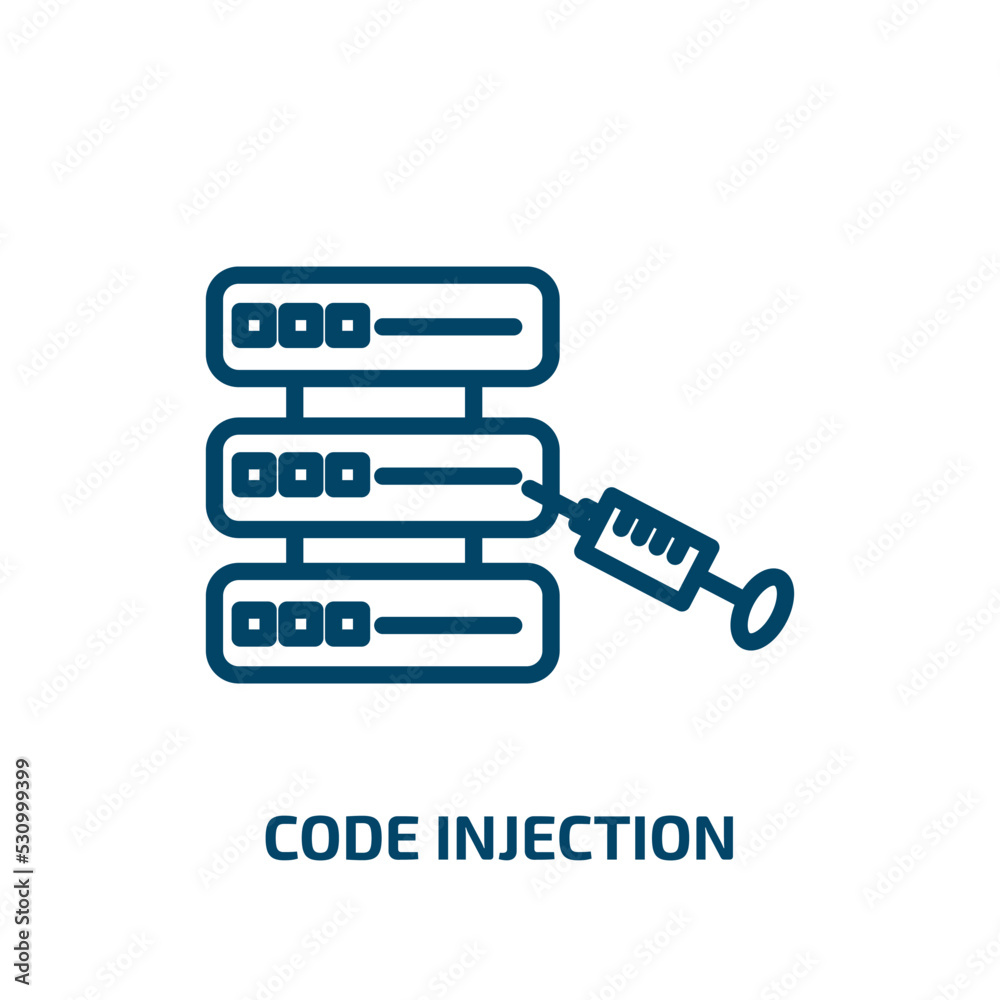 code injection icon from cyber collection. Thin linear code injection ...