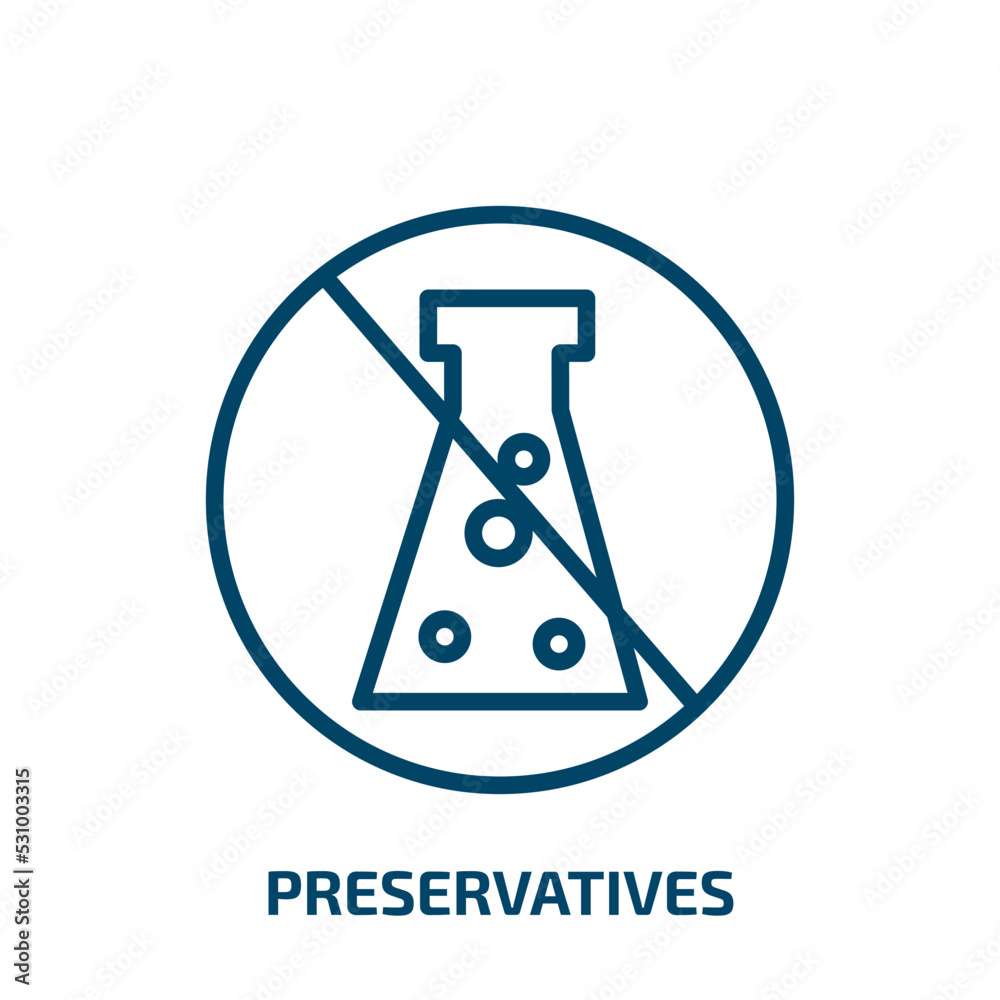preservatives icon from cleaning collection. Thin linear preservatives ...