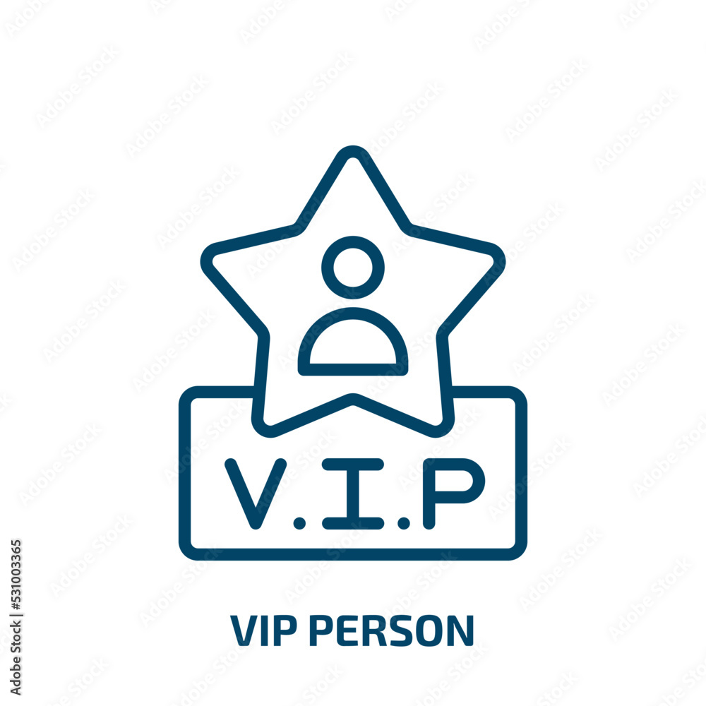 vip person icon from cinema collection. Thin linear vip person, person ...