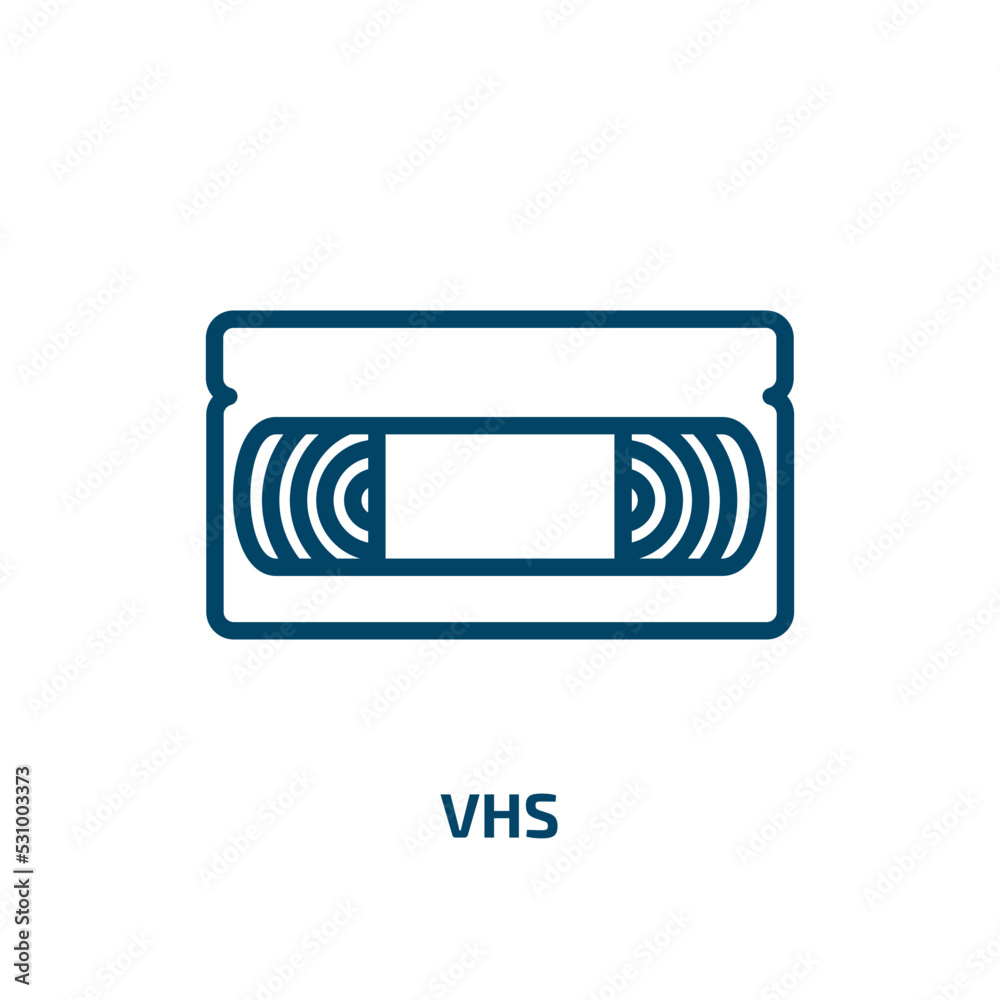 vhs icon from cinema collection. Thin linear vhs, movie, cassette ...
