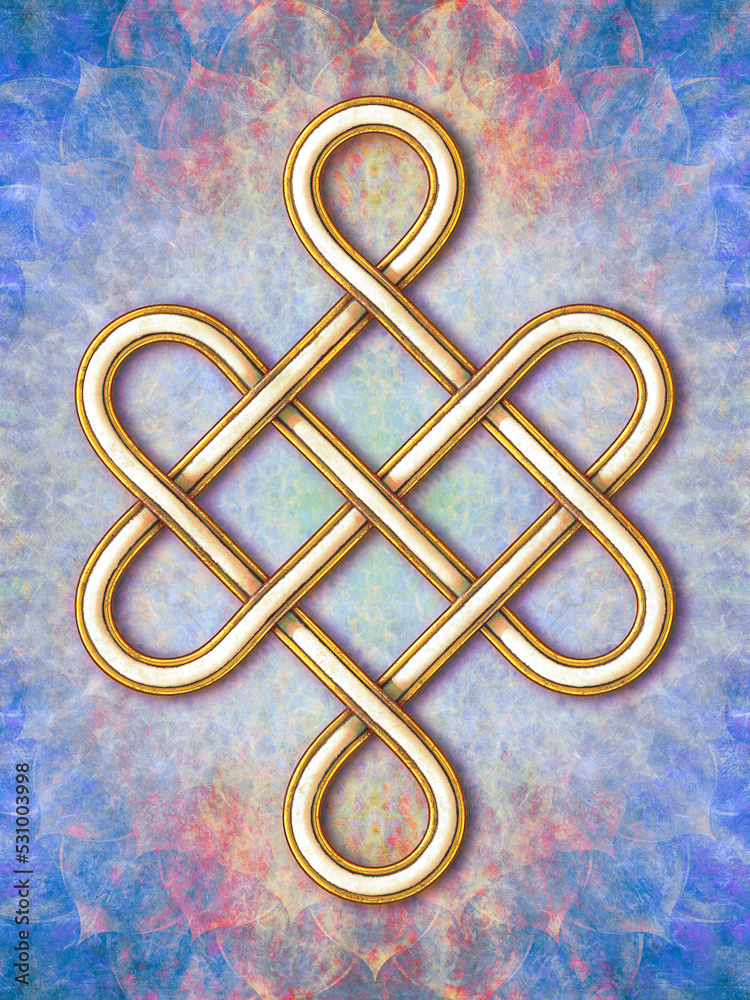 Colorful illustration of a eternal knot / endless knot symbol Stock ...