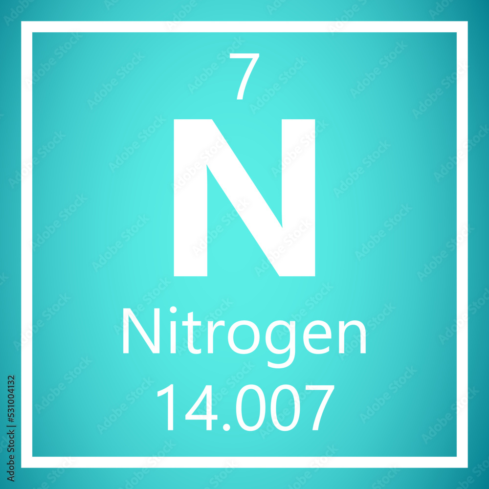 Nitrogen N Periodic Table of Elements, Atomic Mass Vector Illustration ...