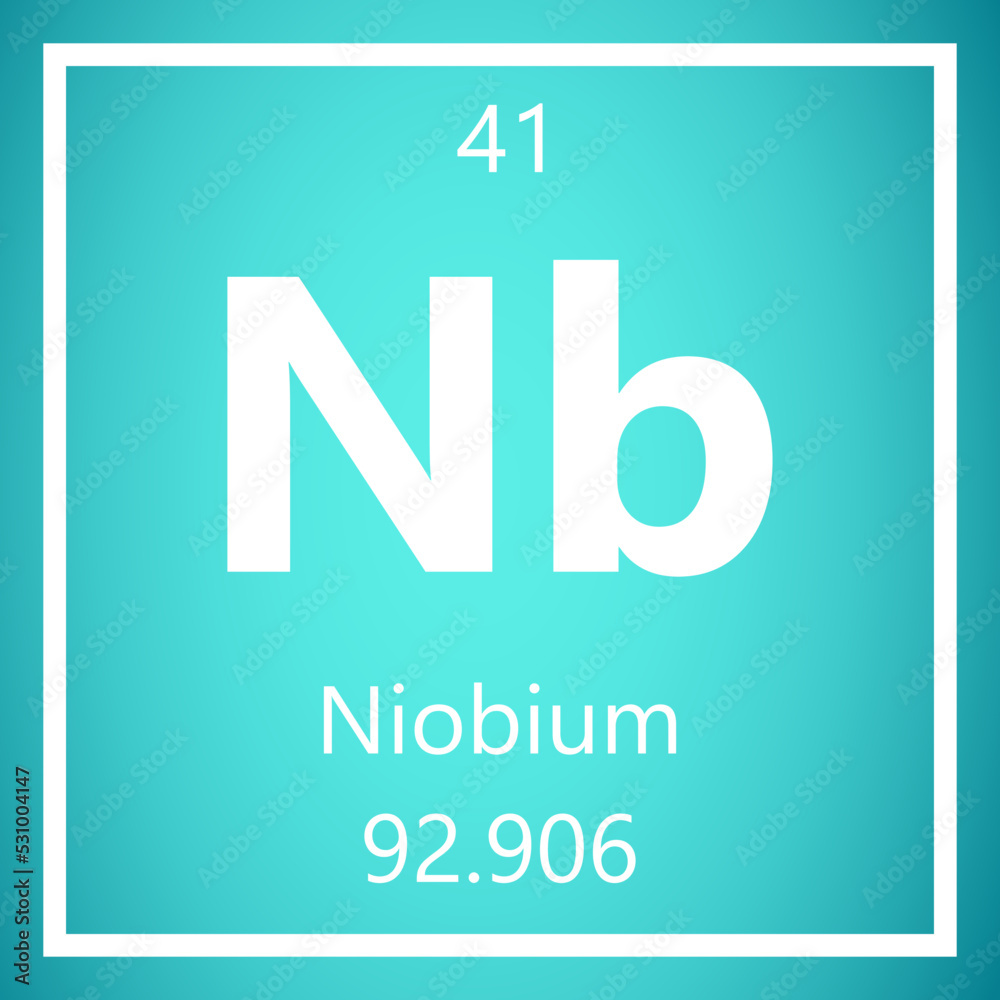 Niobium Nb Periodic Table of Elements, Atomic Mass Vector Illustration ...