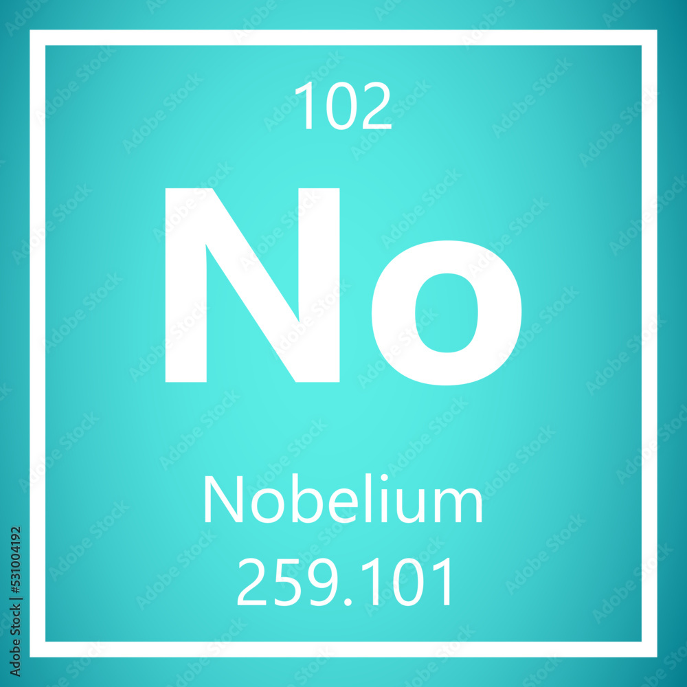 Nobelium No Periodic Table of Elements, Atomic Mass Vector Illustration ...