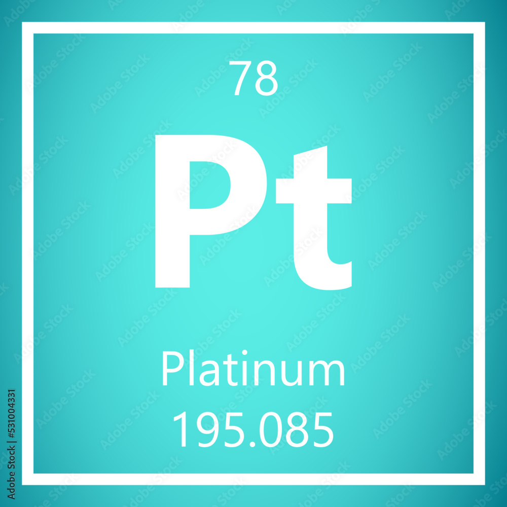 Platinum Pt Periodic Table of Elements, Atomic Mass Vector Illustration ...