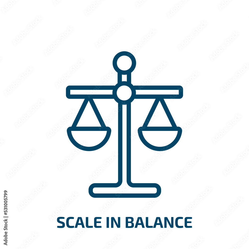 scale in balance icon from business collection. Thin linear scale in ...
