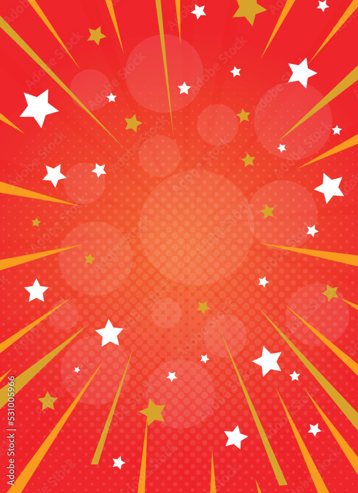 Pop art red comics cartoon magazine cover. Cartoon funny retro pattern ...