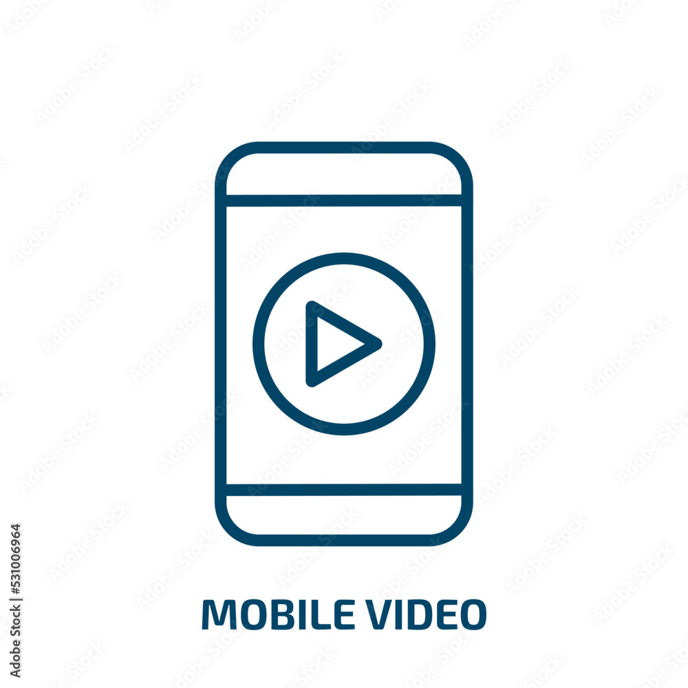 mobile video icon from blogger and influencer collection. Thin linear ...