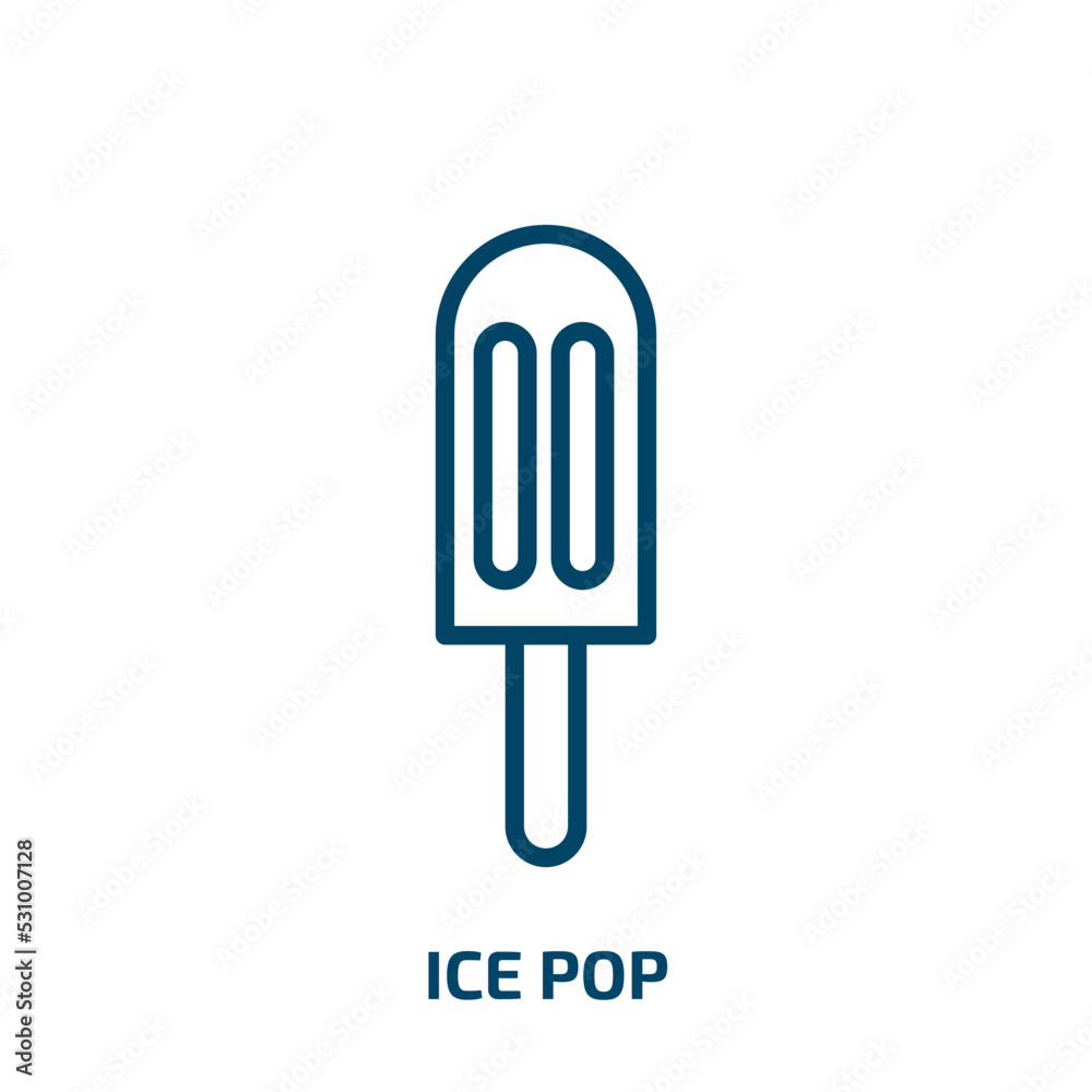 ice pop icon from bistro and restaurant collection. Thin linear ice pop ...