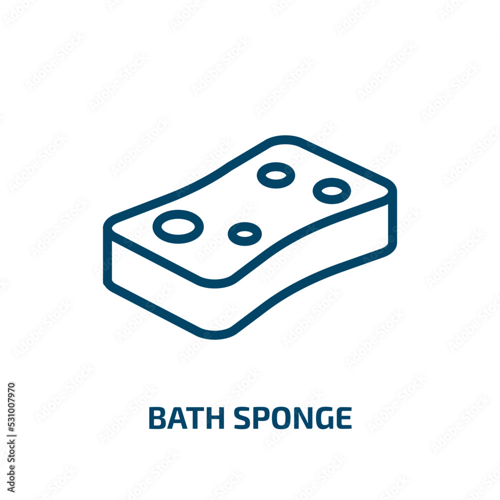bath sponge icon from beauty collection. Thin linear bath sponge ...