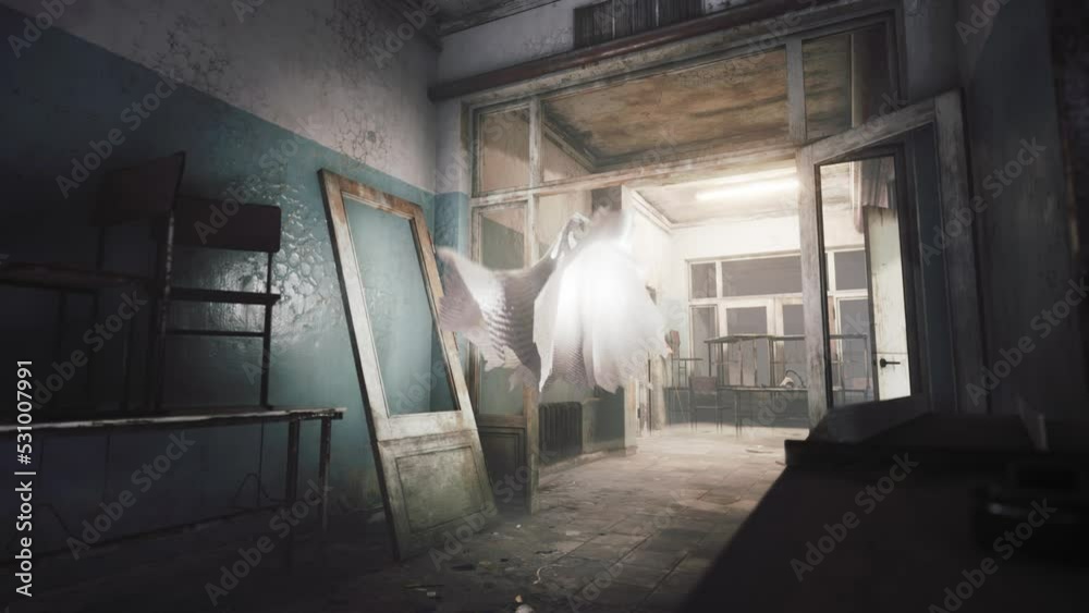 Ghosts Appear from the Walls in a Abandoned House Halloween Poltergeist ...