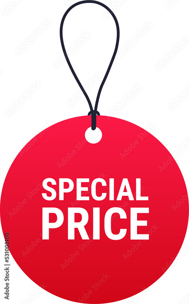 Special price tag label template. Promotion sticker illustration. Stock ...