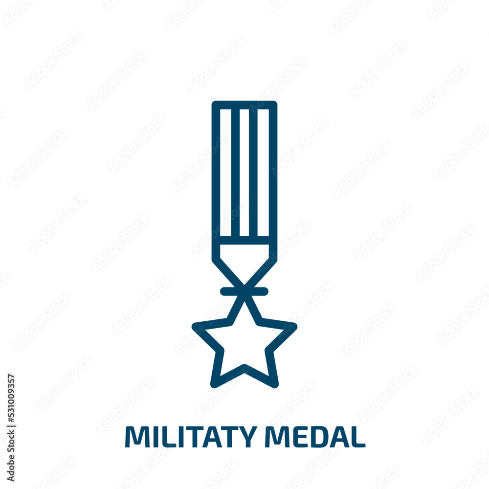 militaty medal icon from army and war collection. Thin linear militaty ...