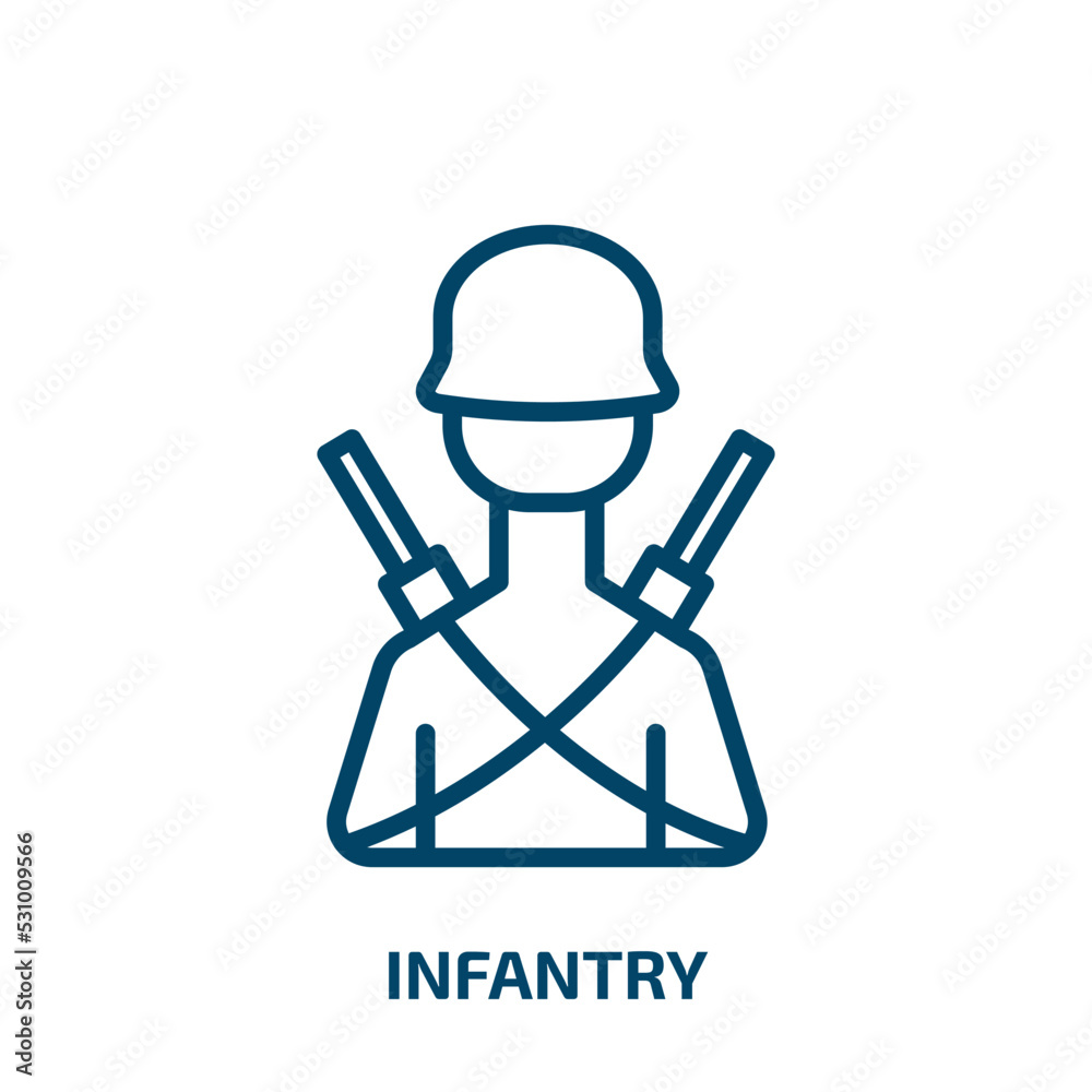 infantry icon from army and war collection. Thin linear infantry ...