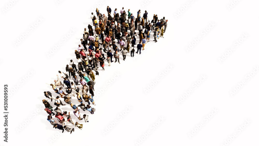 Concept or conceptual large community of people forming the image of a ...