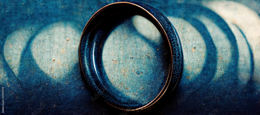 Corrugated steel abstract laser cutout circles, rusty damaged metal ...