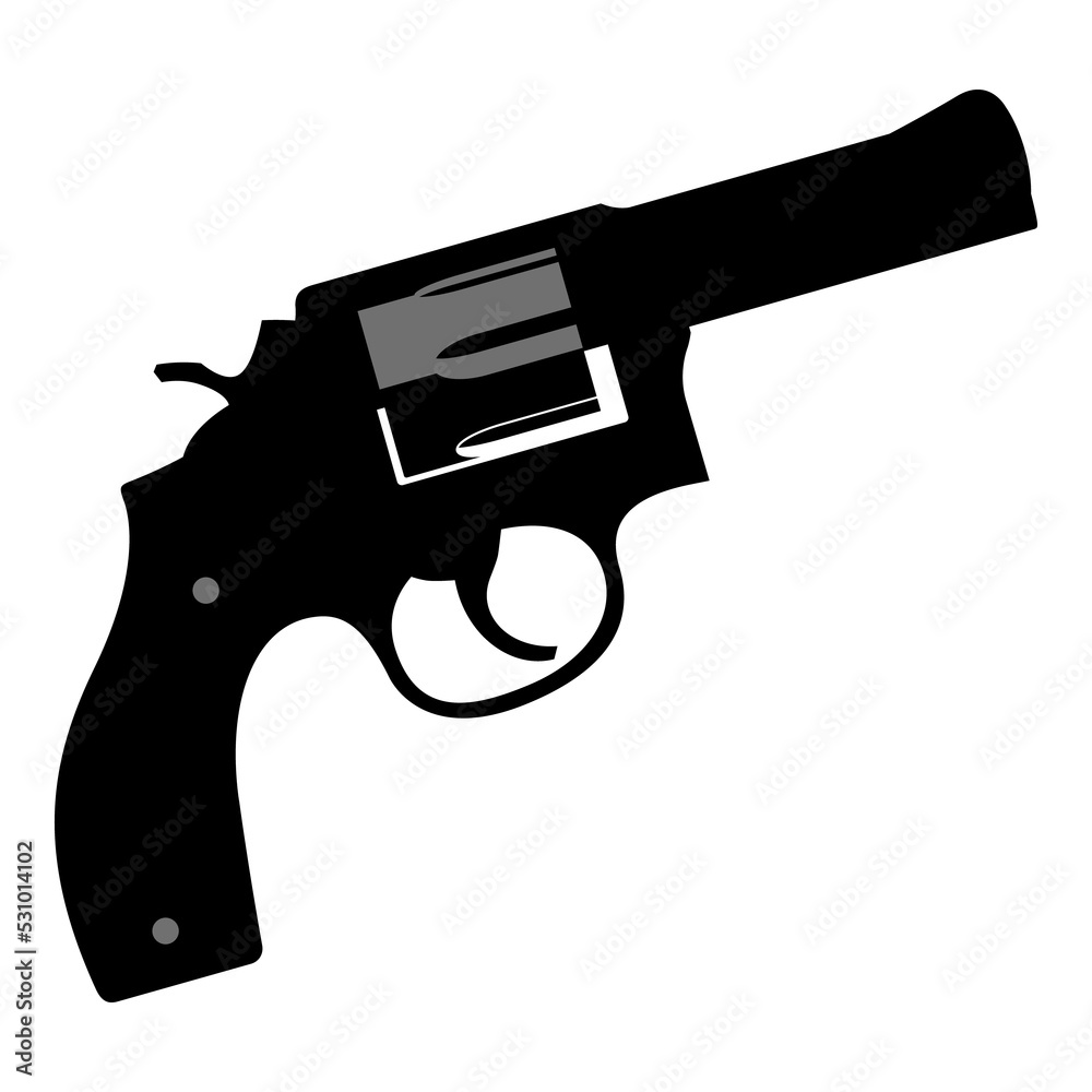 Plakát Silueta de pistola tipo revolver aislada – Obraz na Zeď | Posters.cz