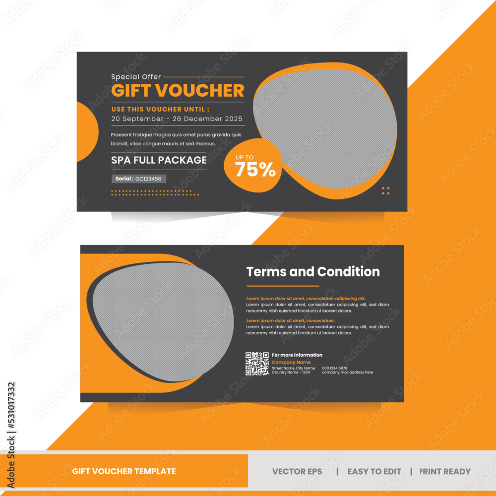 Gift Voucher Template - spa voucher template - 03 Stock Vector | Adobe ...