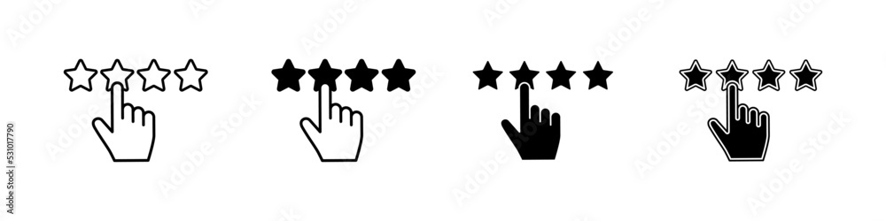 Rating icon vector set. Star illustration sign collection. Ranking ...